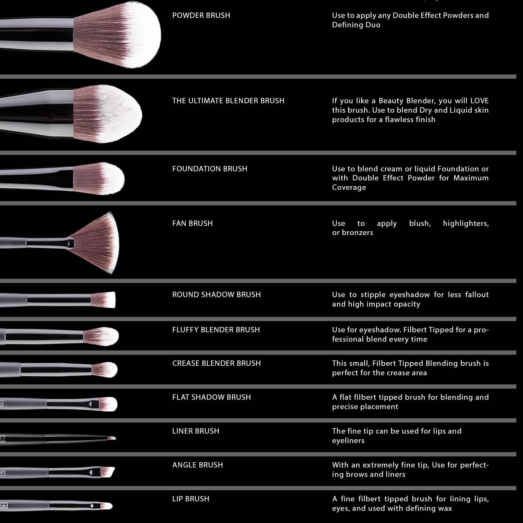makeup brushes set with name
